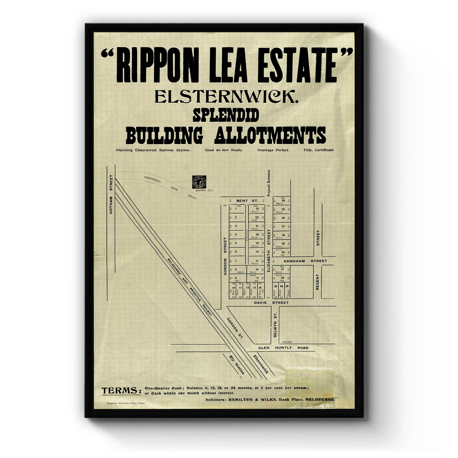 Elsternwick, Victoria Australia Vintage Map #27 (188-?) – Vintage Maps