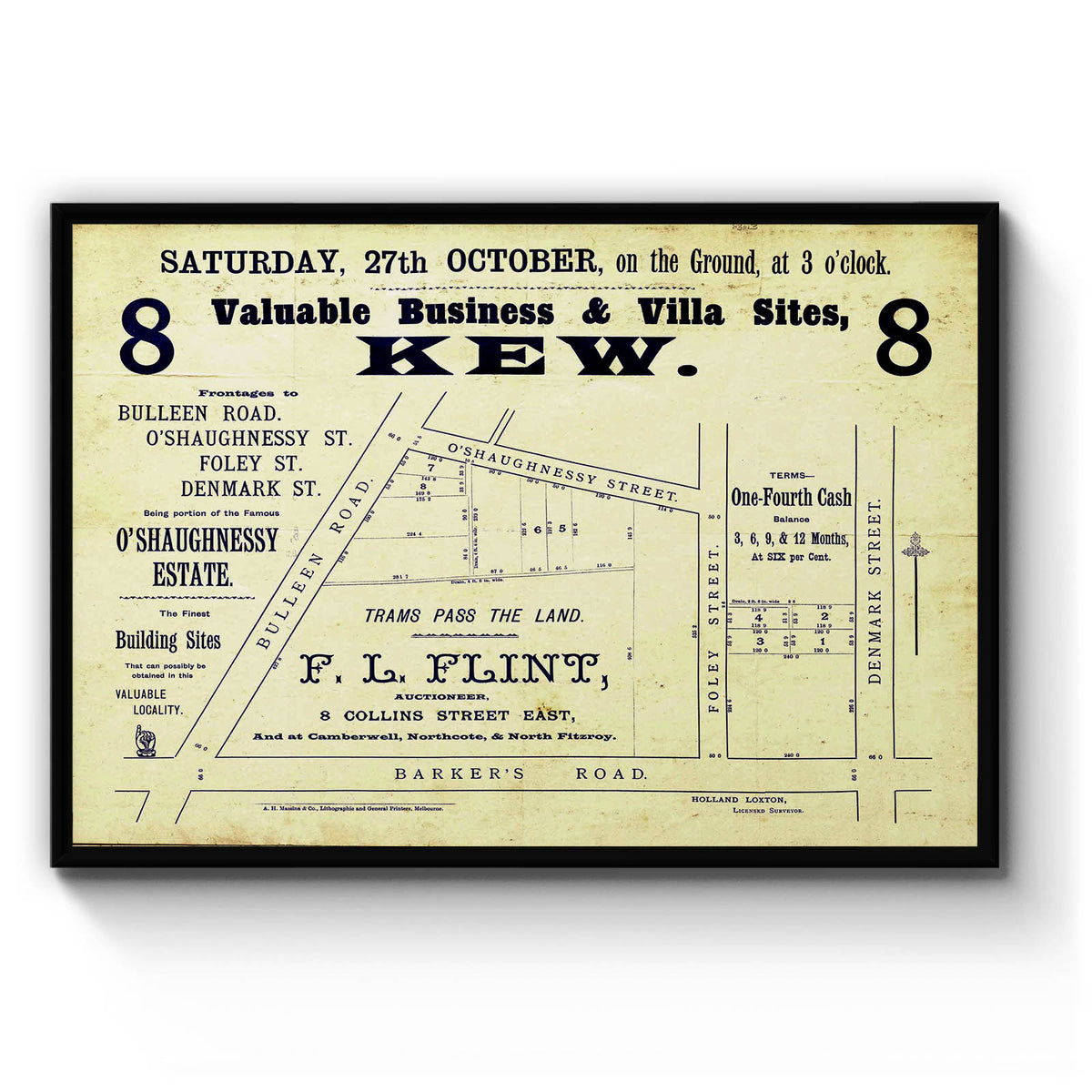 Kew, Victoria Australia Vintage Map #44 (1887) – Vintage Maps