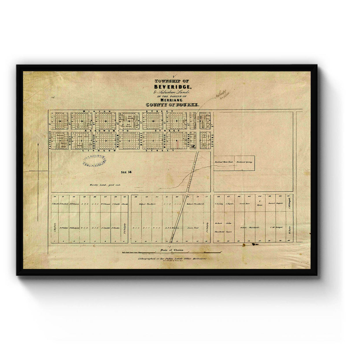 Beveridge, Victoria Australia Vintage Map #6 (1858) – Vintage Maps