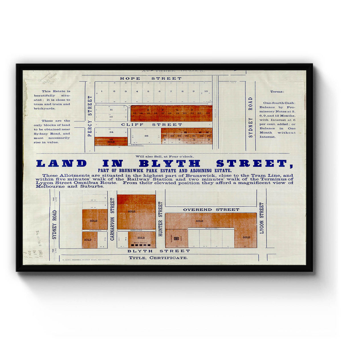 Brunswick, Victoria Australia Vintage Map #58 (1888?) – Vintage Maps