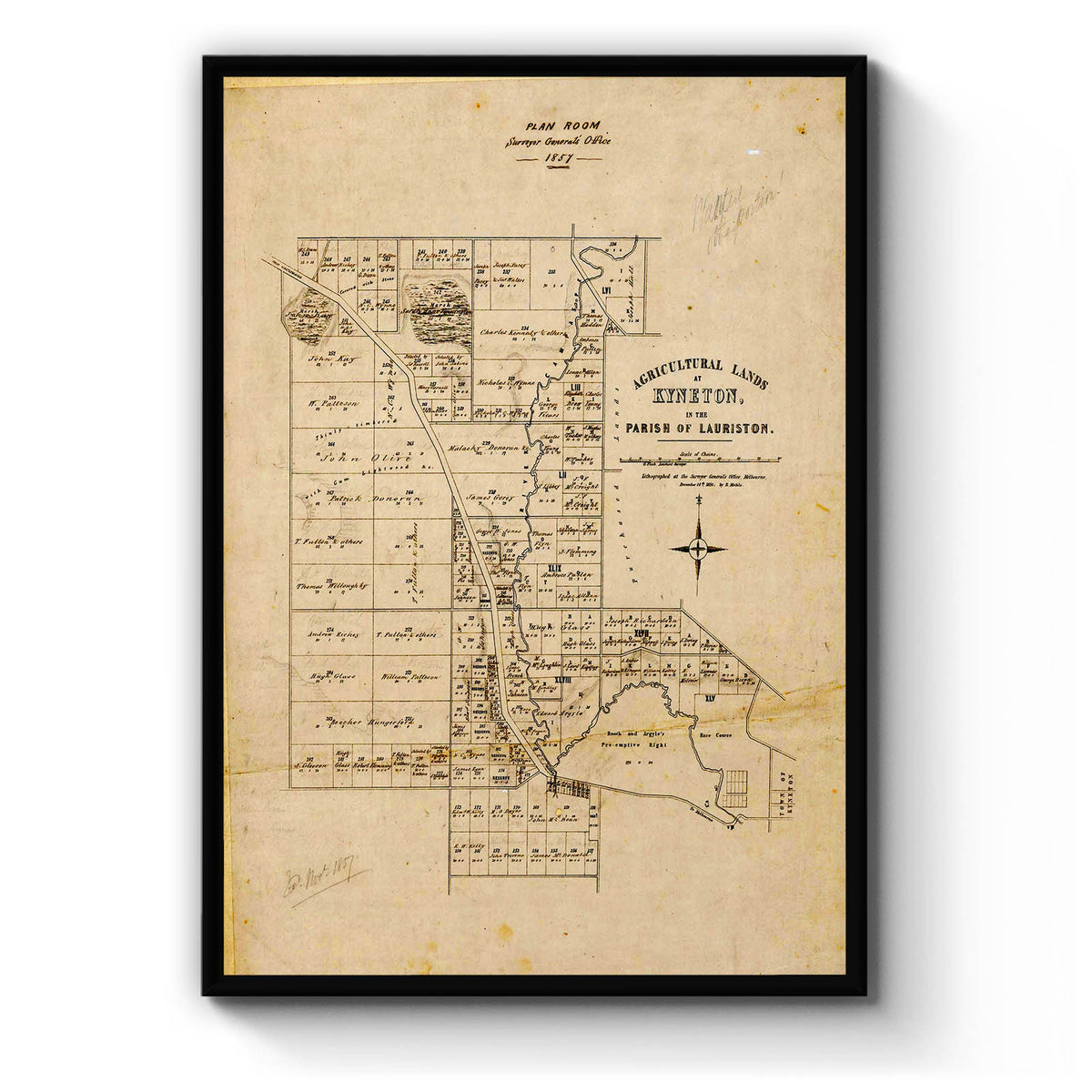 Kyneton, Victoria Australia Vintage Map #9 (1854) – Vintage Maps