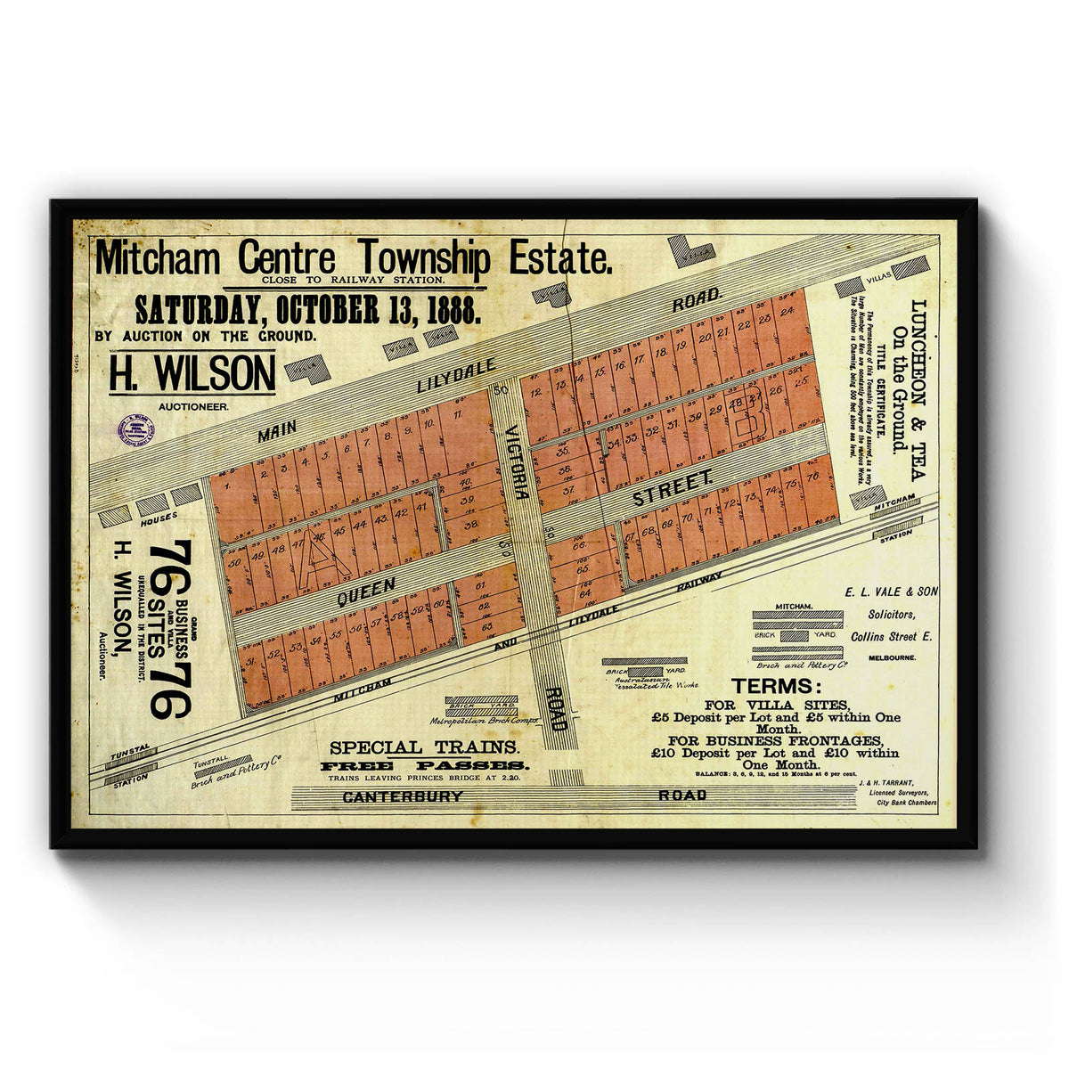 Mitcham, Victoria Australia Vintage Map #8 (1888) – Vintage Maps