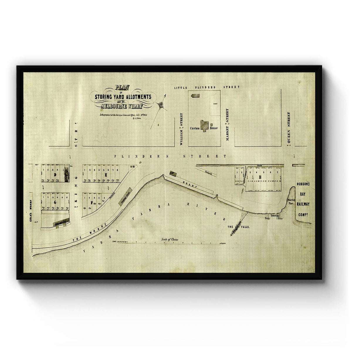 Docklands, Victoria Australia Vintage Map #7 (1854) – Vintage Maps