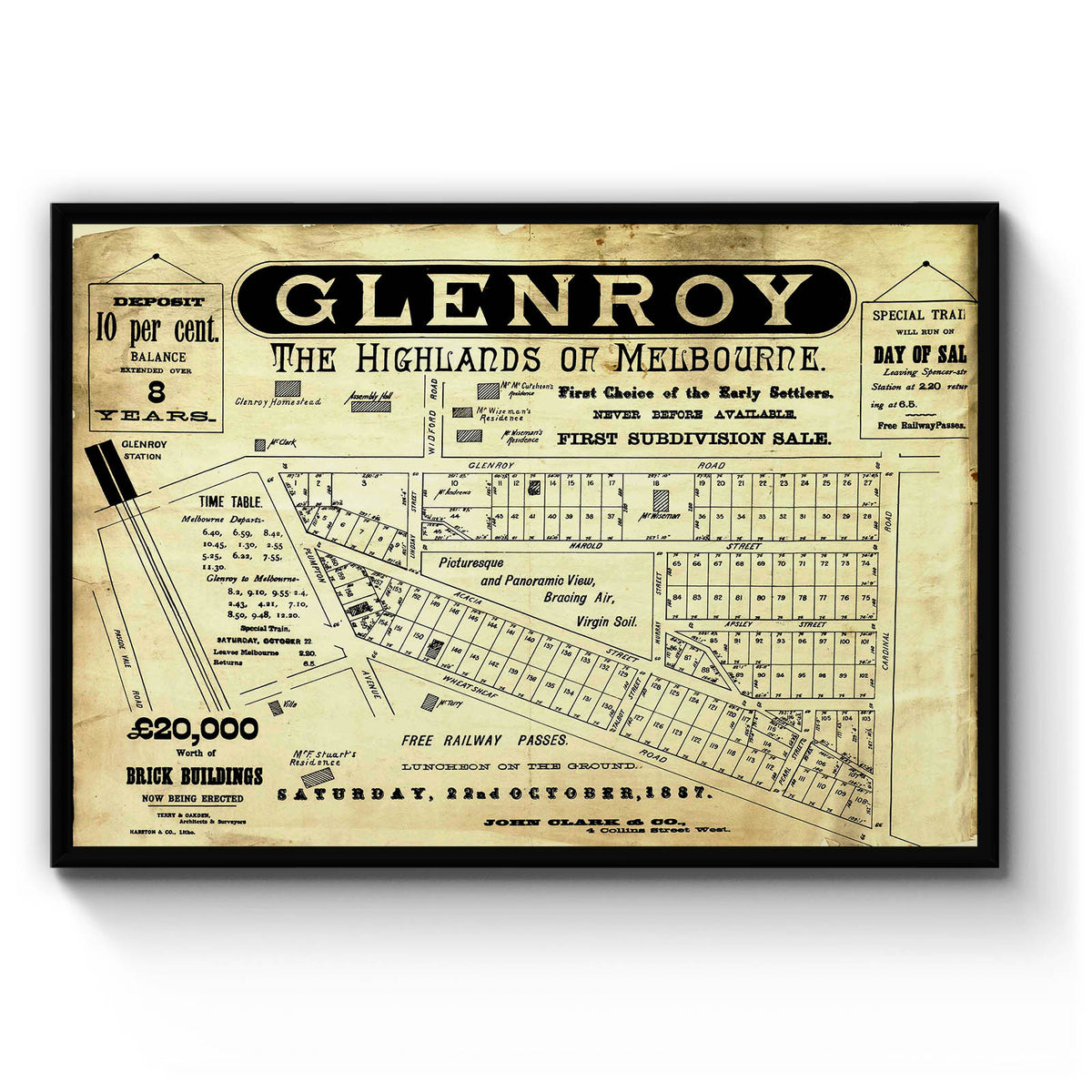 Glenroy, Victoria Australia Vintage Map #10 (1887) – Vintage Maps