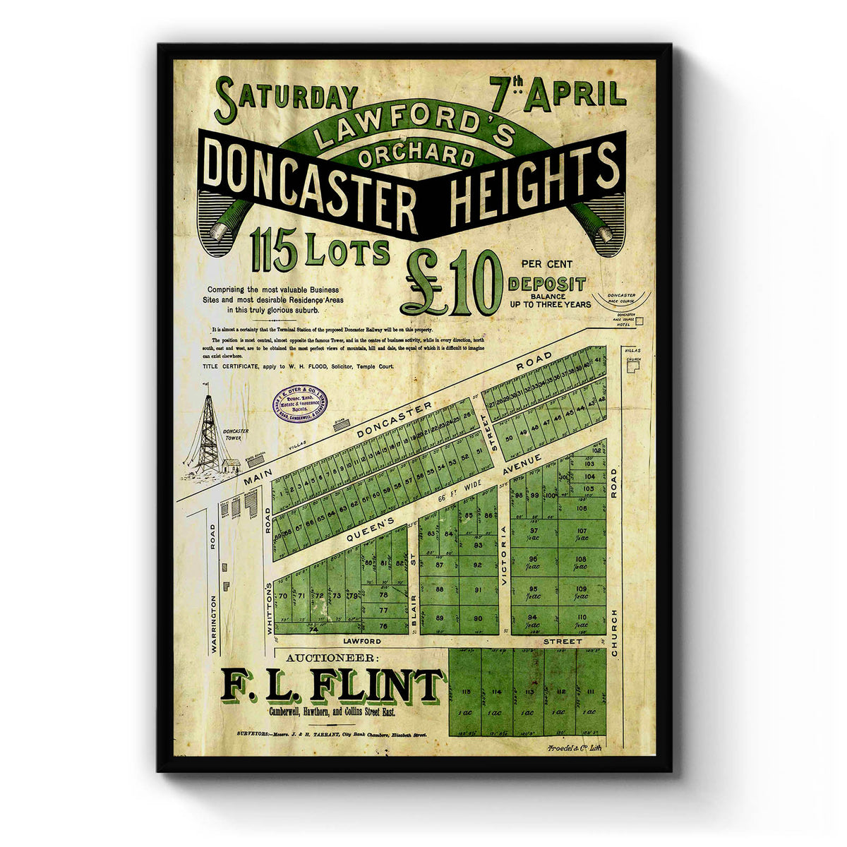 Doncaster, Victoria Australia Vintage Map #5 (1888) – Vintage Maps