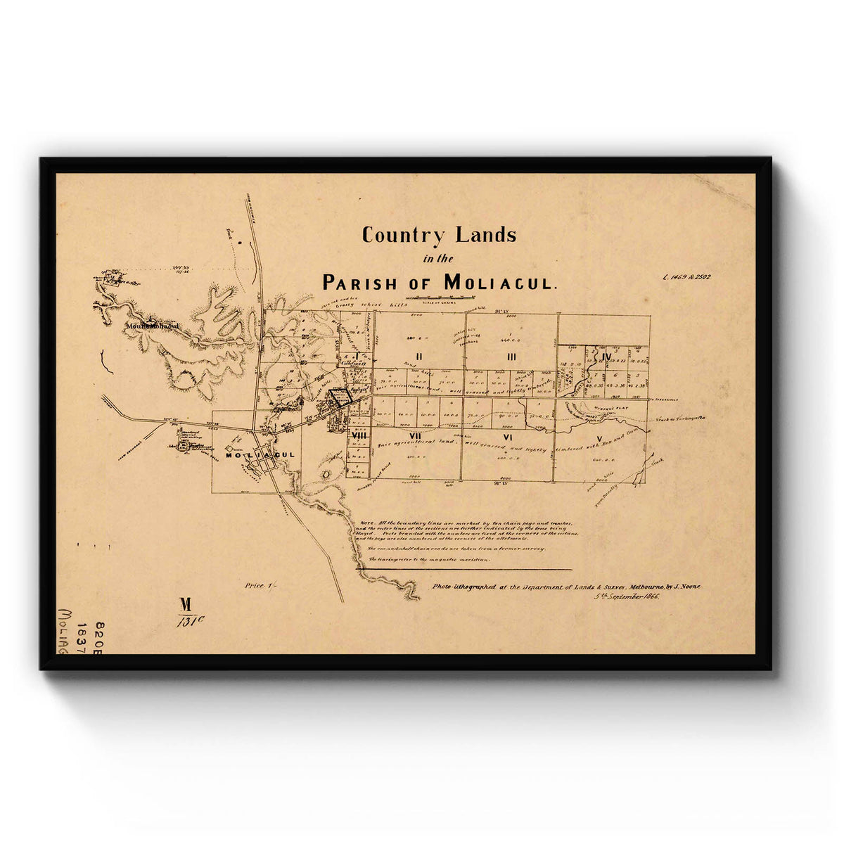Moliagul, Victoria Australia Vintage Map #2 (1866) – Vintage Maps