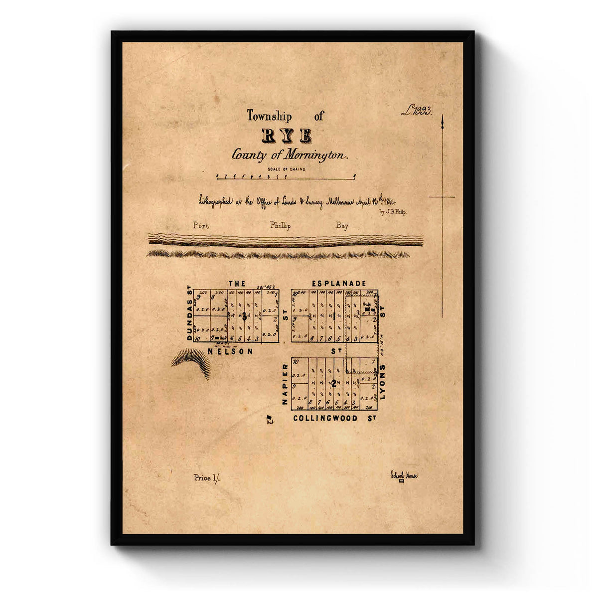 Rye, Victoria Australia Vintage Map #2 (1864) – Vintage Maps