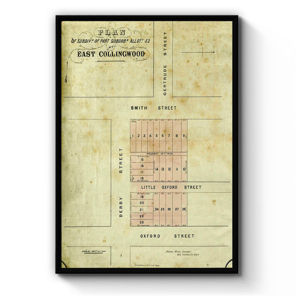 Collingwood, Victoria Australia Vintage Map #14 (1853?) – Vintage Maps