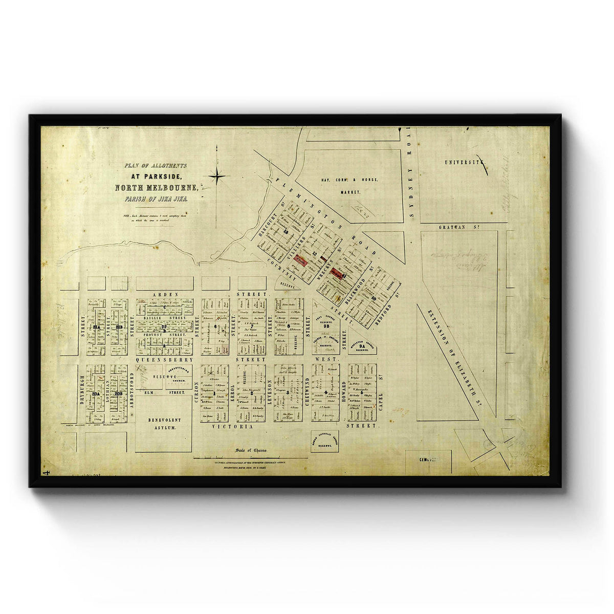 North Melbourne, Victoria Australia Vintage Map #42 (1856) – Vintage Maps