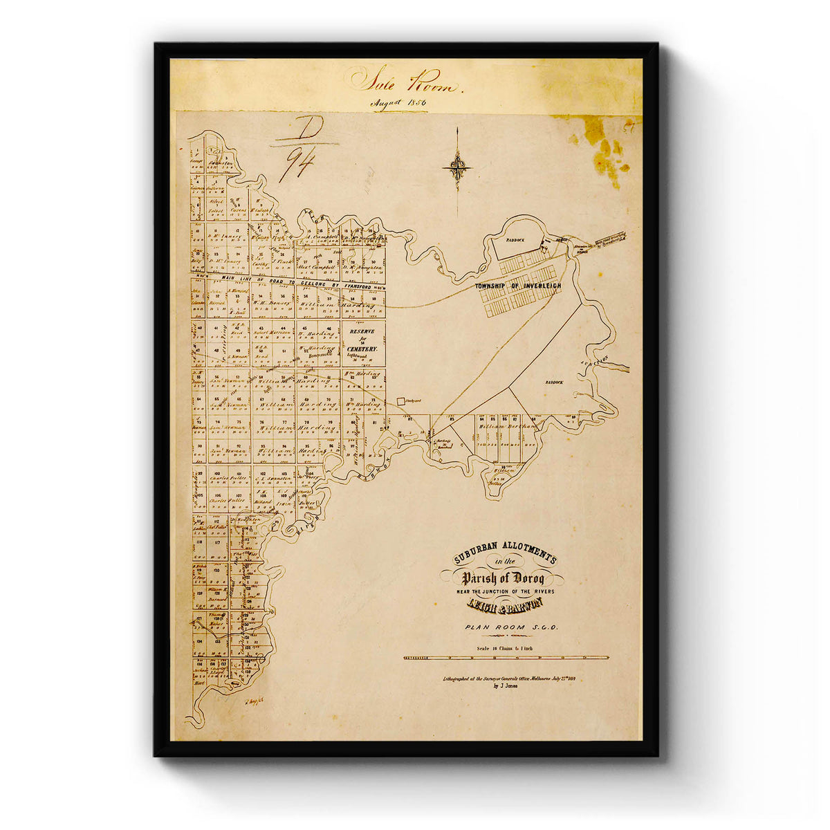 Inverleigh, Victoria Australia Vintage Map #2 (1854) – Vintage Maps