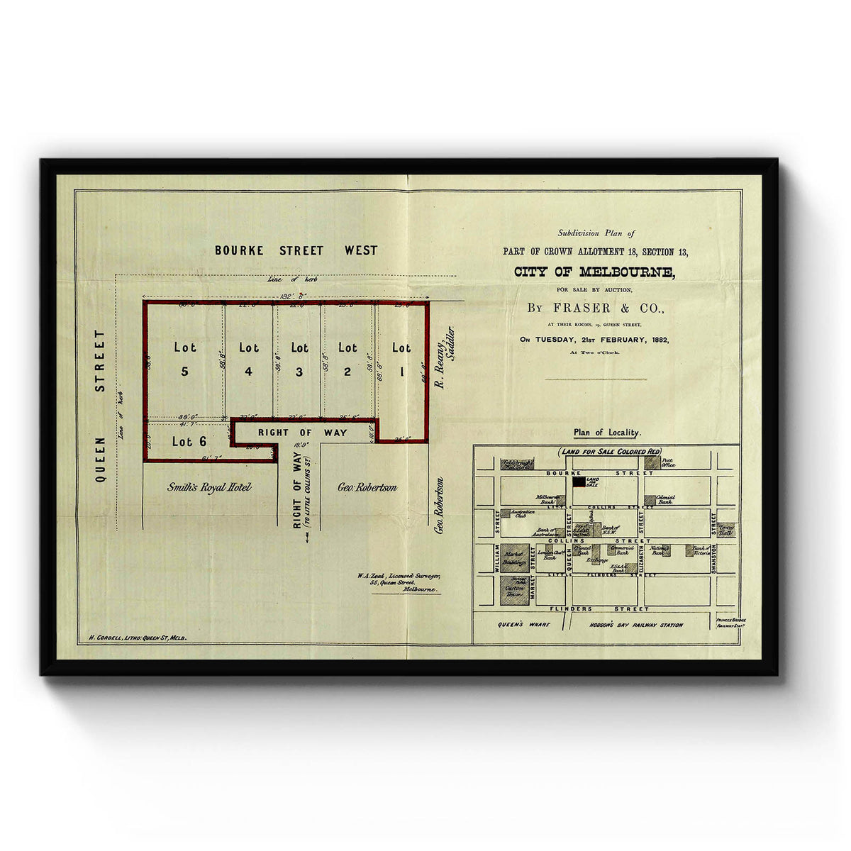 Melbourne CBD, Victoria Australia Vintage Map #59 (1882) – Vintage Maps