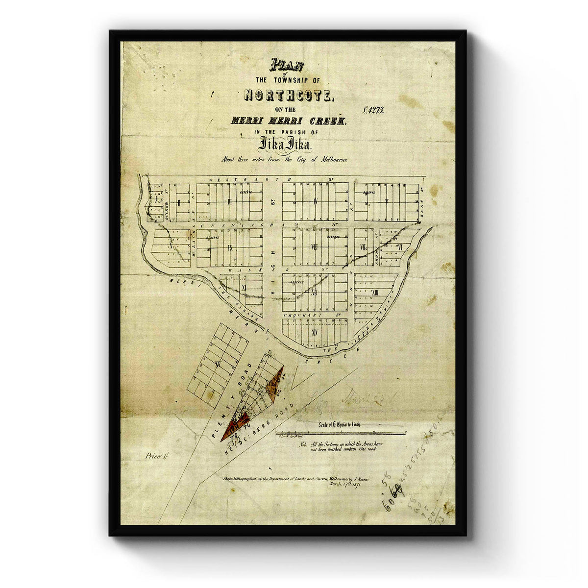 Northcote, Victoria Australia Vintage Map #59 (1871) – Vintage Maps