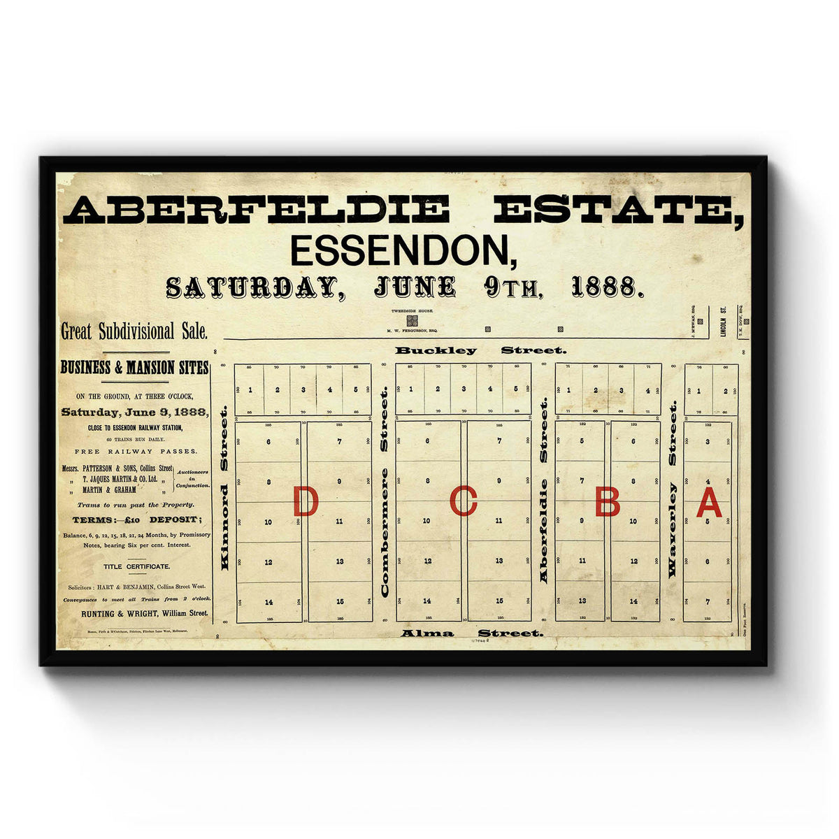 Essendon, Victoria Australia Vintage Map #11 (1888) – Vintage Maps