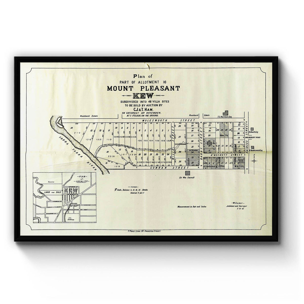 Kew, Victoria Australia Vintage Map #83 (1882?) – Vintage Maps