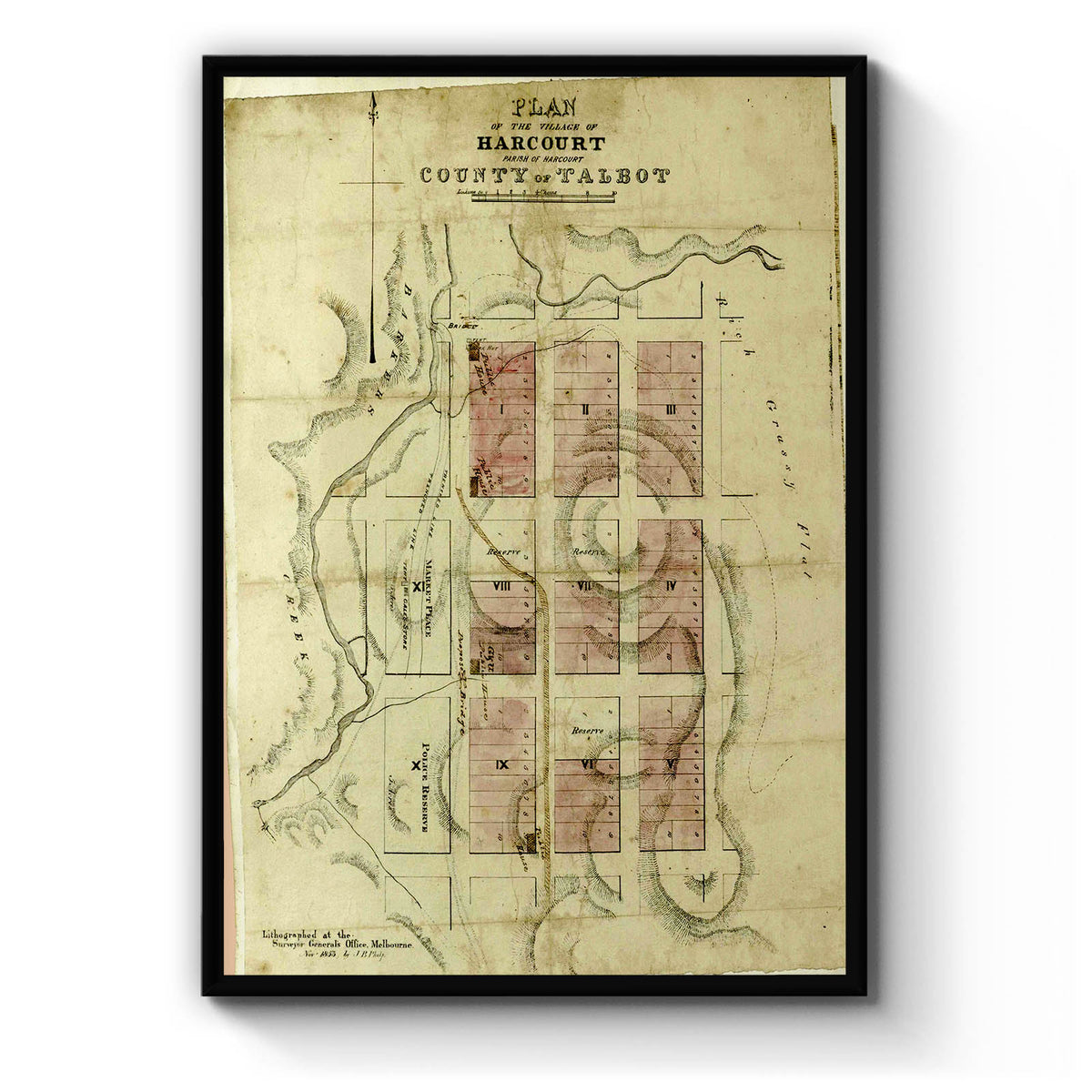 Harcourt, Victoria Australia Vintage Map #5 (1853) – Vintage Maps