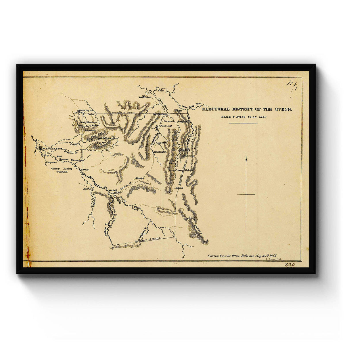 Wangaratta, Victoria Australia Vintage Map #7 (1855) – Vintage Maps