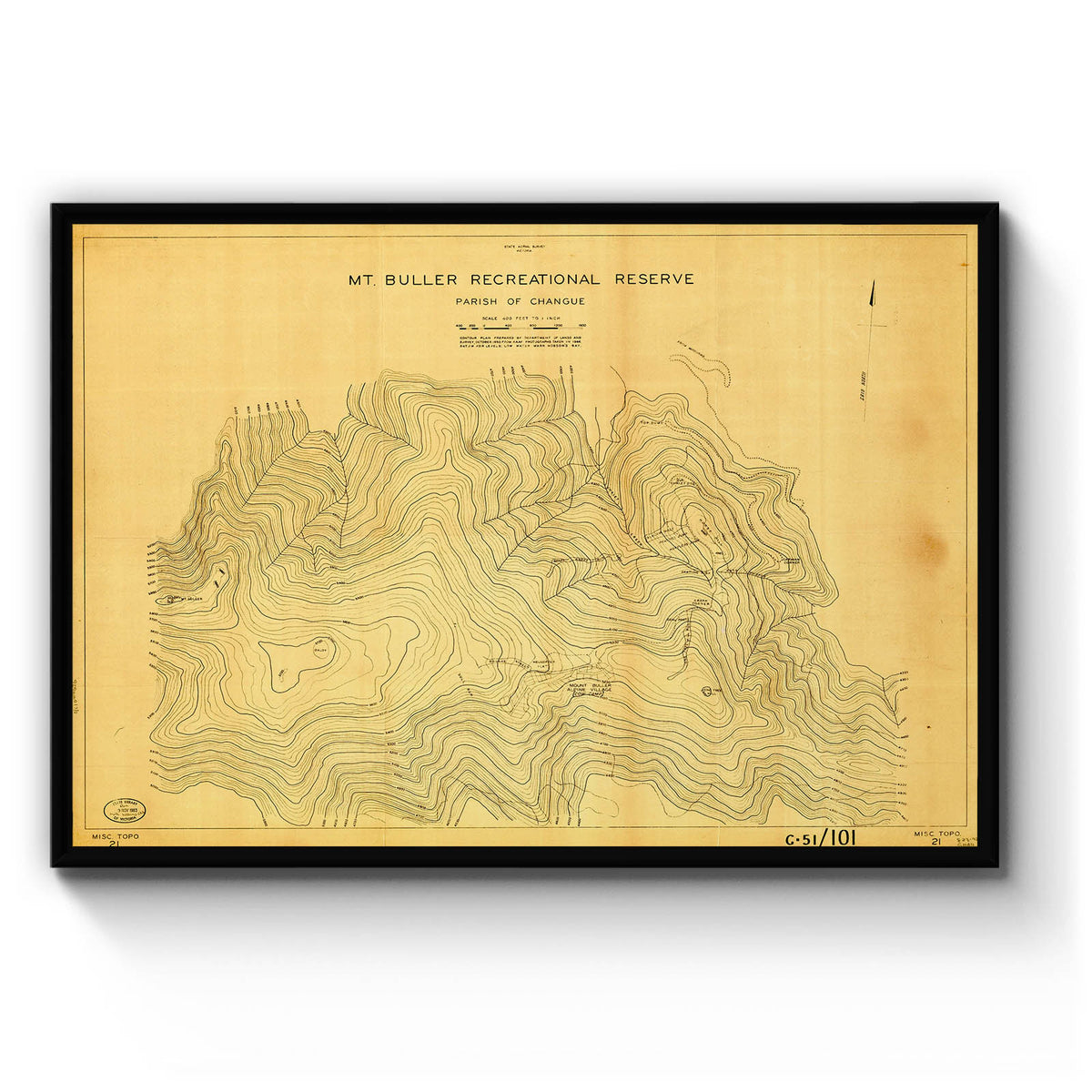 Mount Buller, Victoria Australia Vintage Map #1 (1950) – Vintage Maps