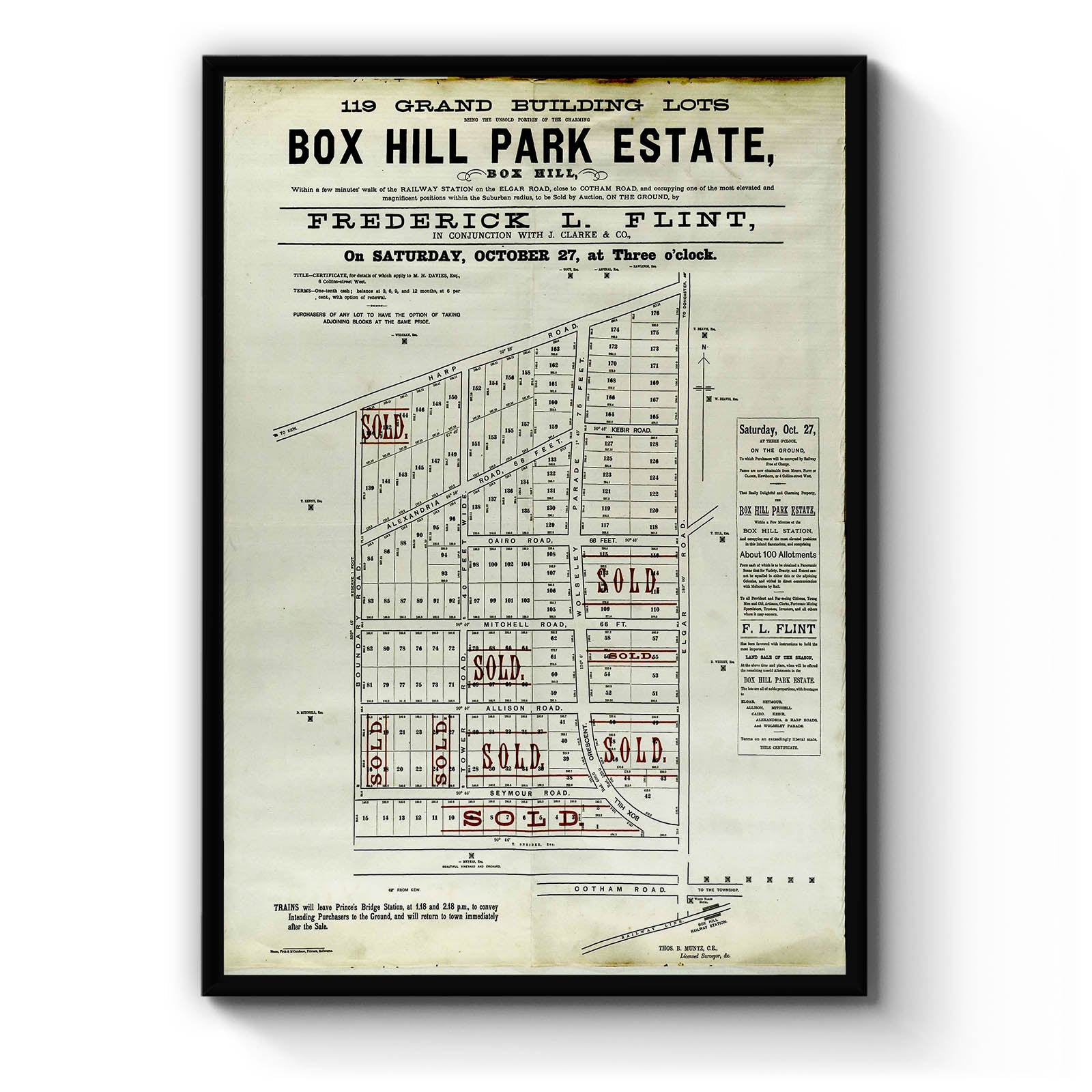 Box Hill, Victoria Australia Vintage Map #73 (1883) – Vintage Maps