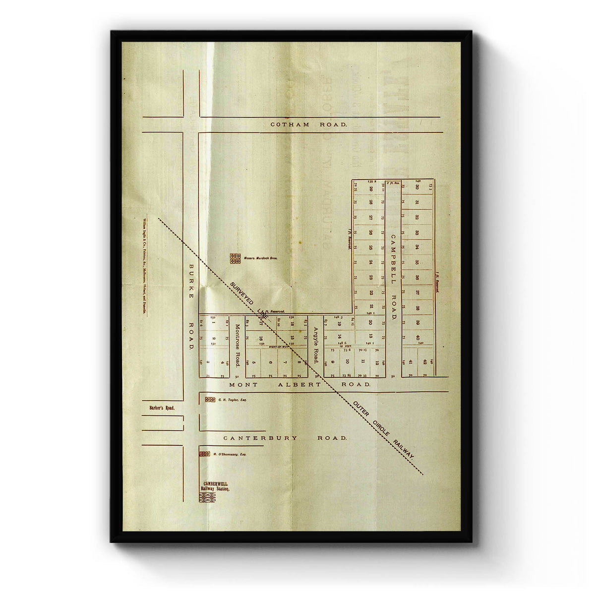 Camberwell, Victoria Australia Vintage Map #76 (1885) – Vintage Maps