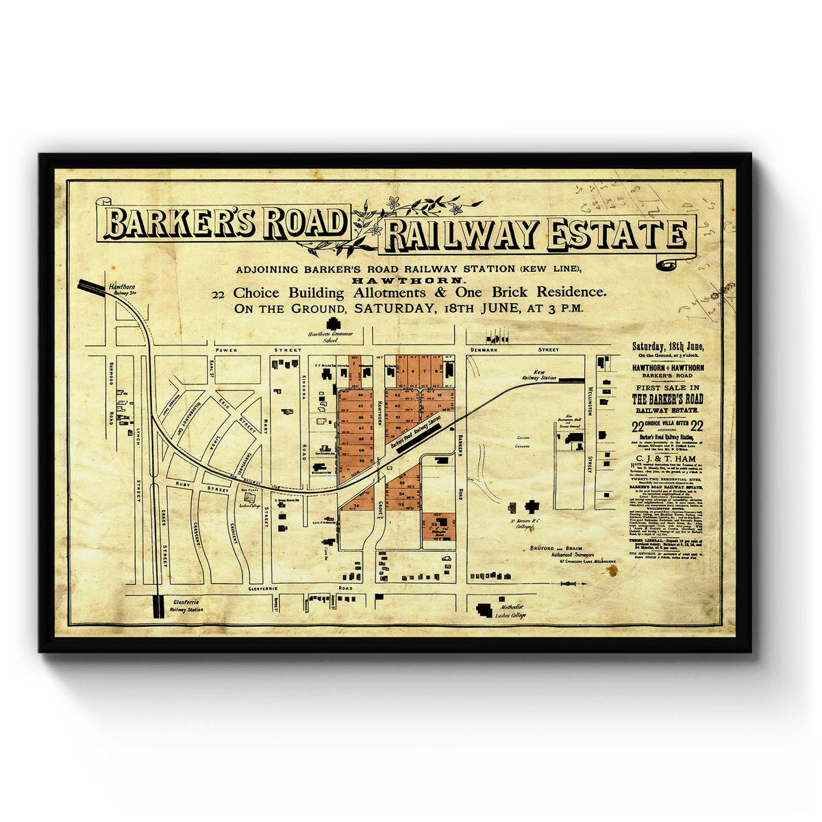 Kew, Victoria Australia Vintage Map #48 (1887?) – Vintage Maps