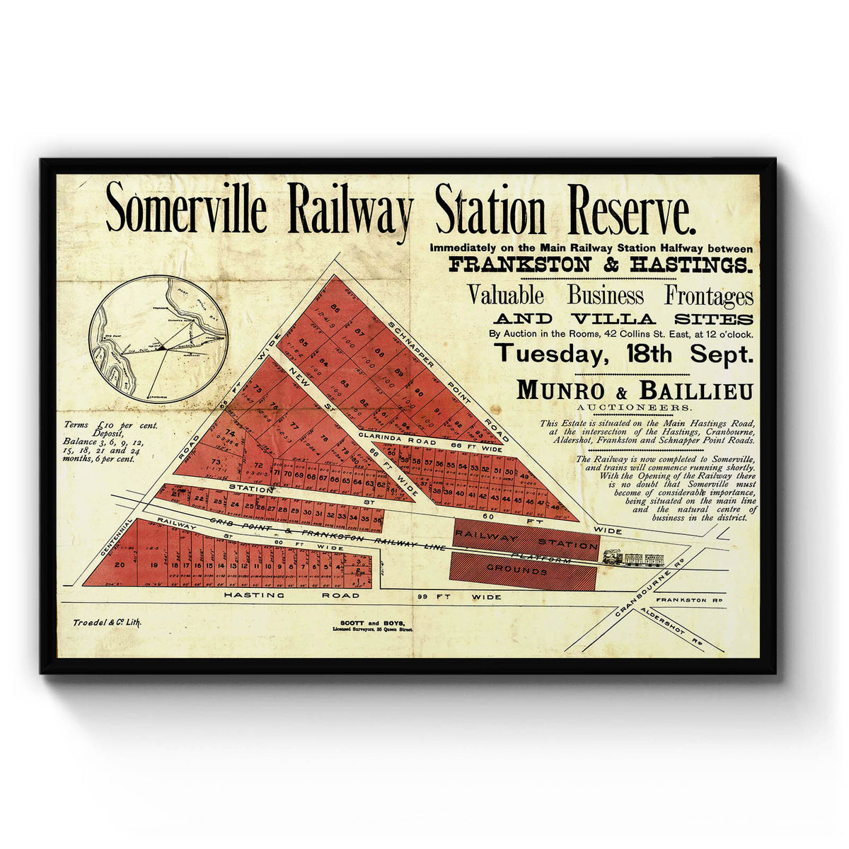 Somerville, Victoria Australia Vintage Map #1 (1888?) – Vintage Maps
