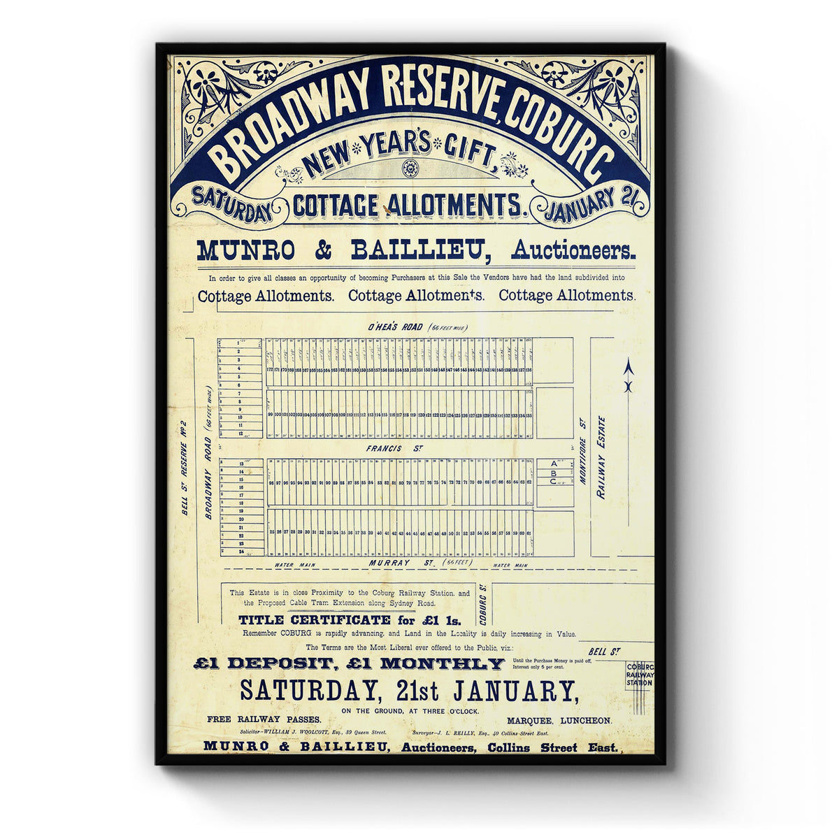 Coburg, Victoria Australia Vintage Map #24 (1888?) – Vintage Maps