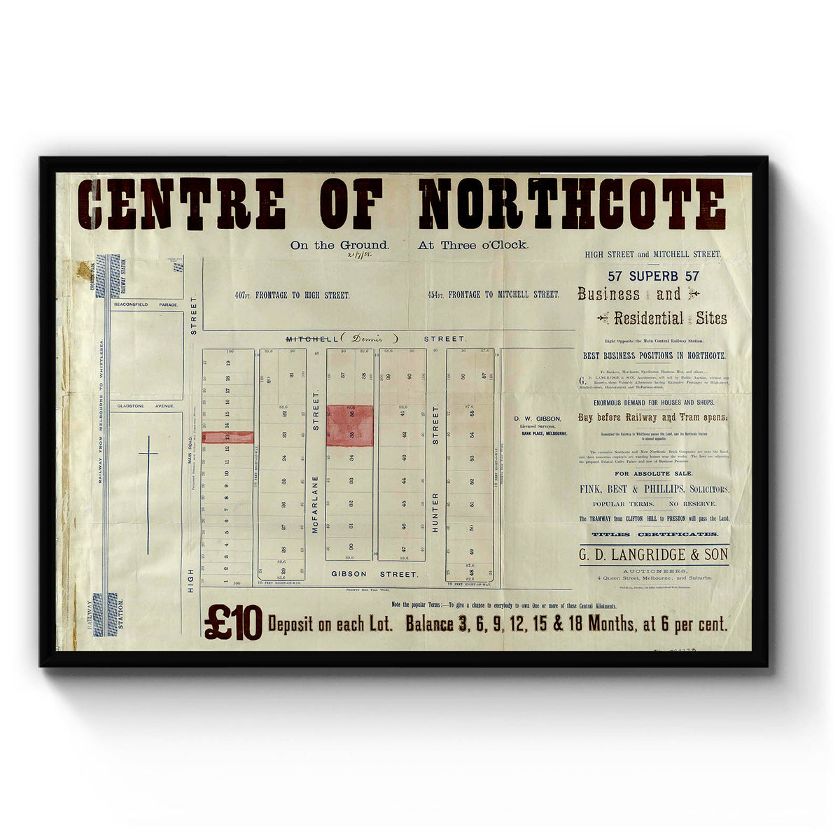 Northcote, Victoria Australia Vintage Map #46 (1888) – Vintage Maps