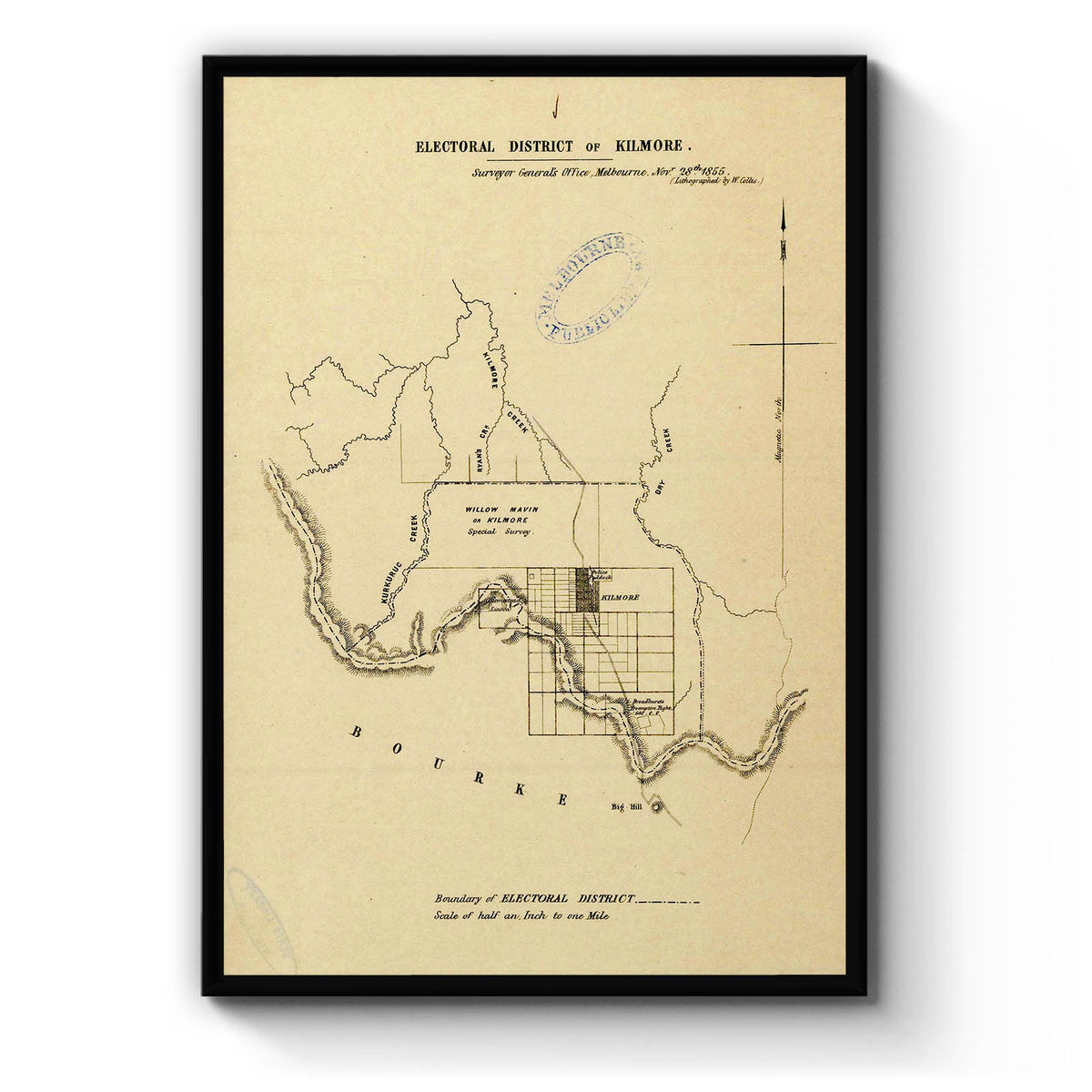 Kilmore, Victoria Australia Vintage Map #5 (1855) – Vintage Maps