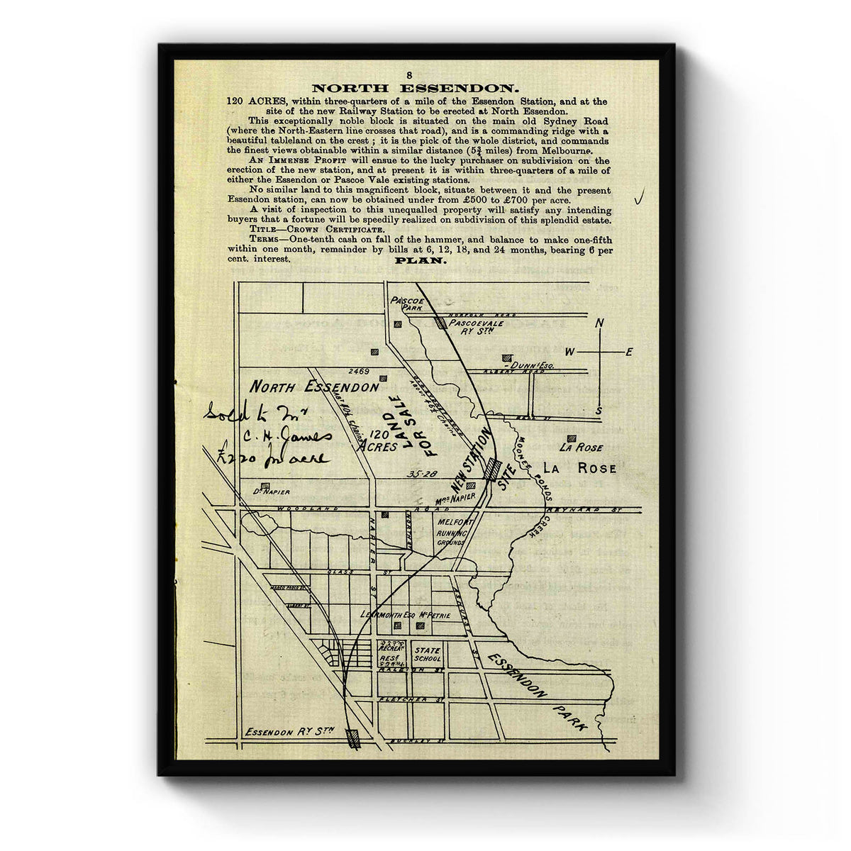 Essendon, Victoria Australia Vintage Map #16 (1887?) – Vintage Maps