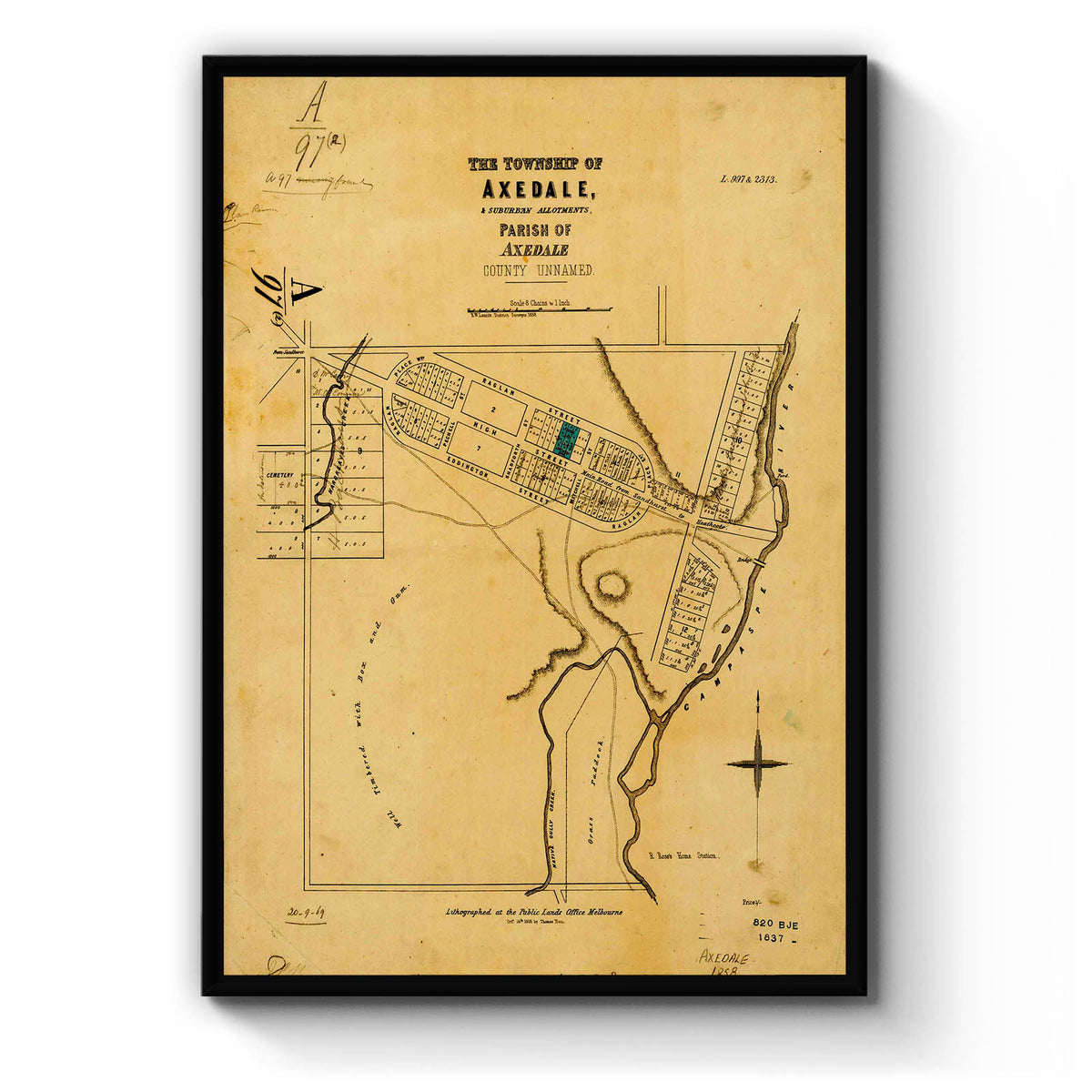 Axedale, Victoria Australia Vintage Map #3 (1858) – Vintage Maps