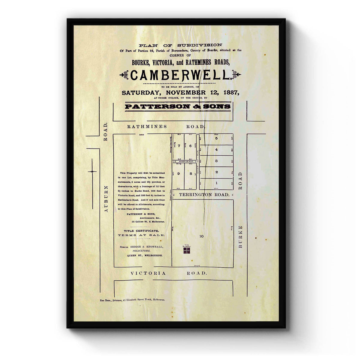 Camberwell, Victoria Australia Vintage Map #53 (1887) – Vintage Maps