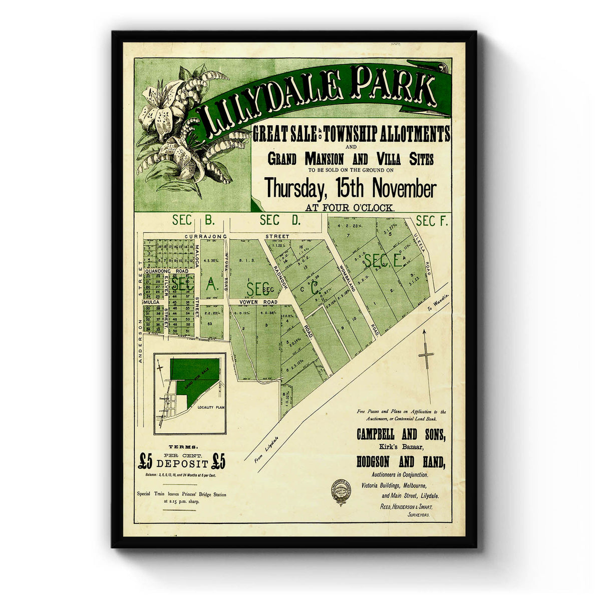 Lilydale, Victoria Australia Vintage Map #6 (1888?) – Vintage Maps