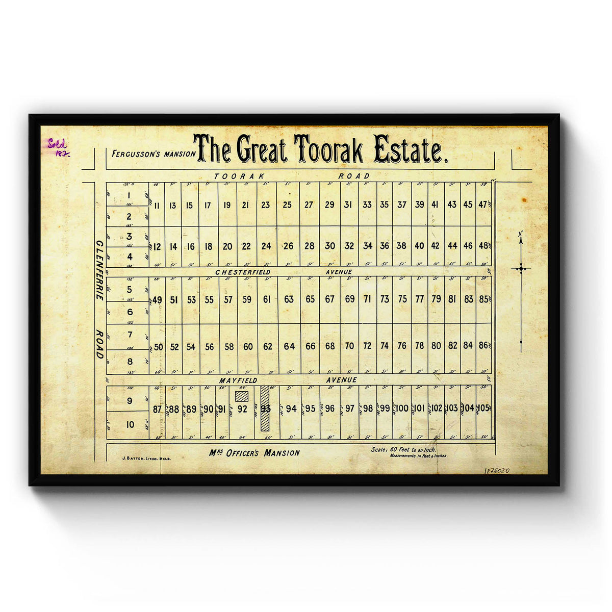 Toorak, Victoria Australia Vintage Map #28 (18--) – Vintage Maps