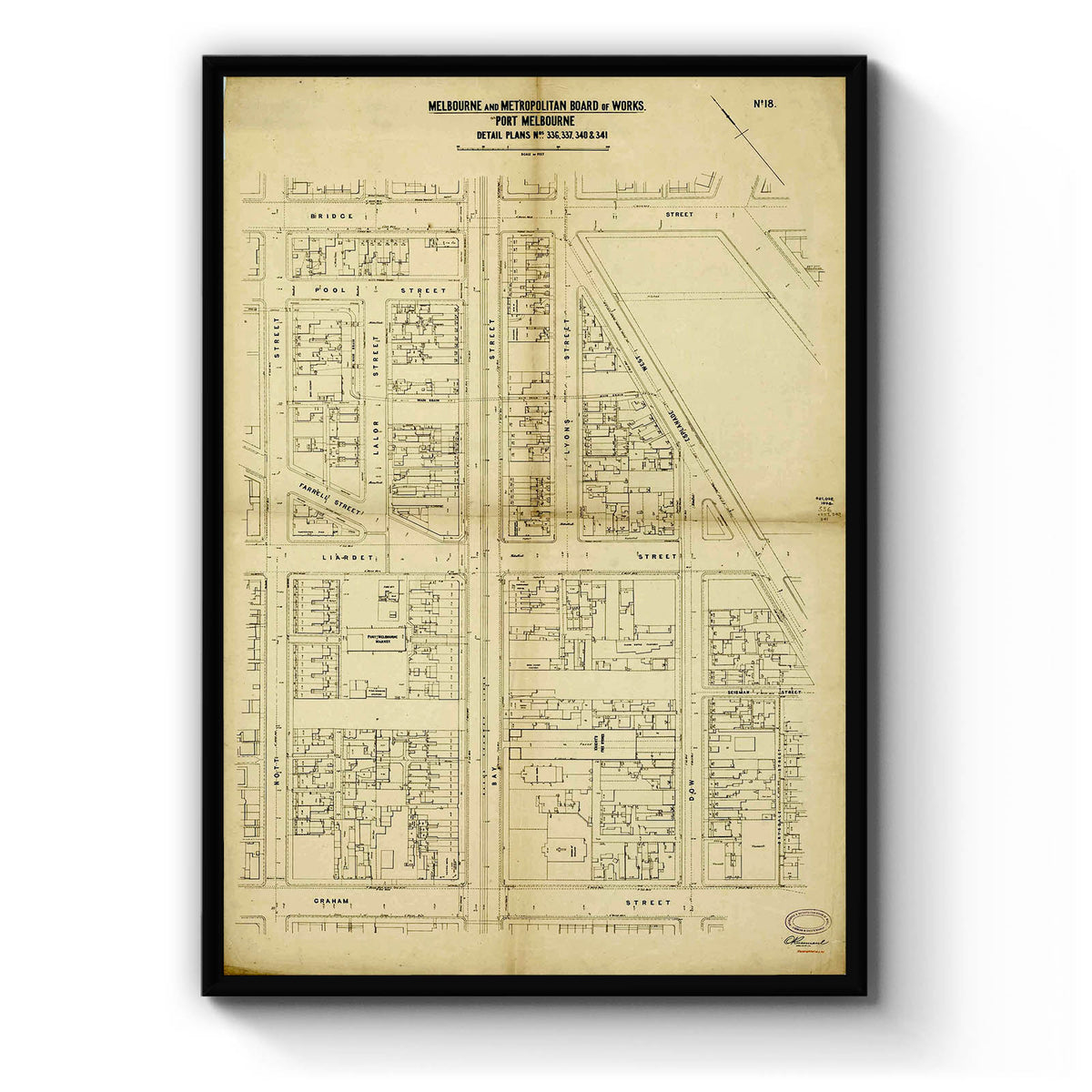 Port Melbourne, Victoria Australia Vintage Map #19 (1895) – Vintage Maps