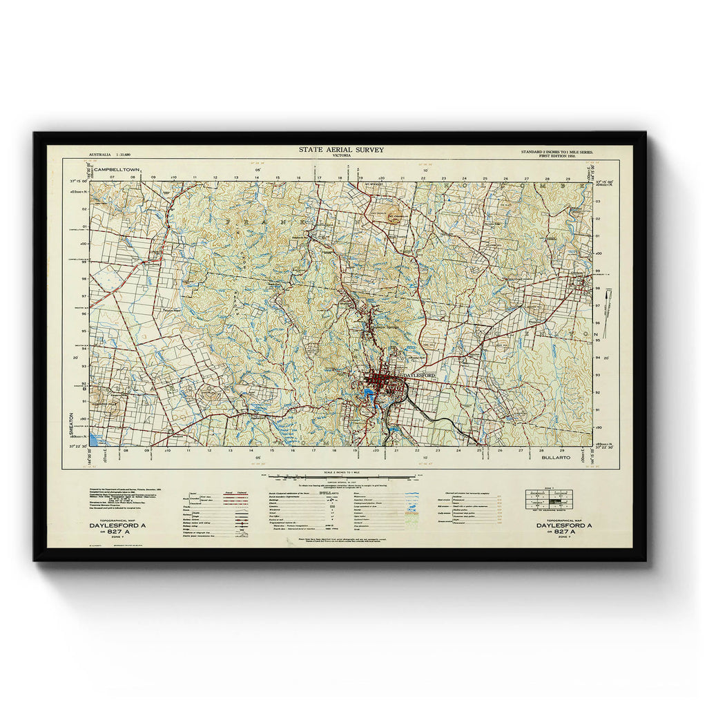 Hepburn, Victoria Vintage Maps