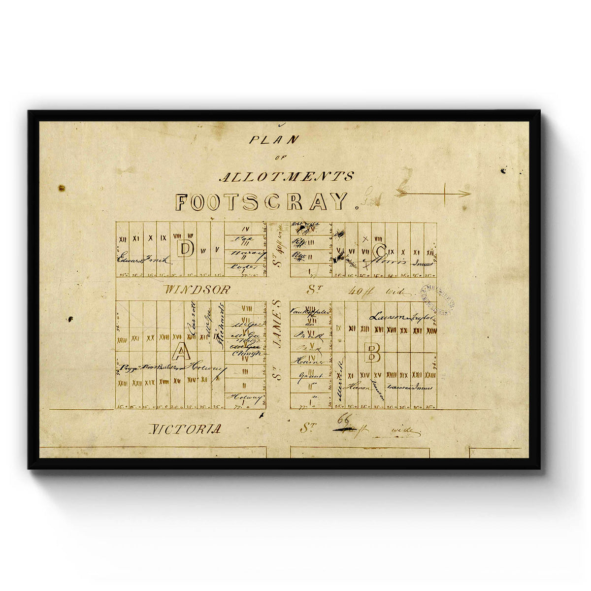 Footscray, Victoria Australia Vintage Map #98 (185-?) – Vintage Maps