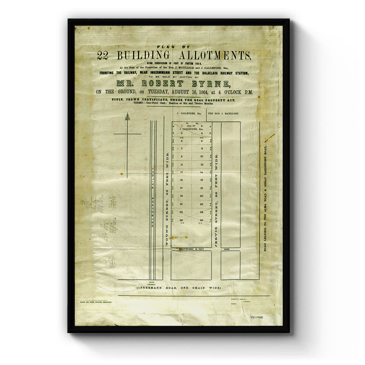 Balaclava, Victoria Australia Vintage Map #8 (1864) – Vintage Maps