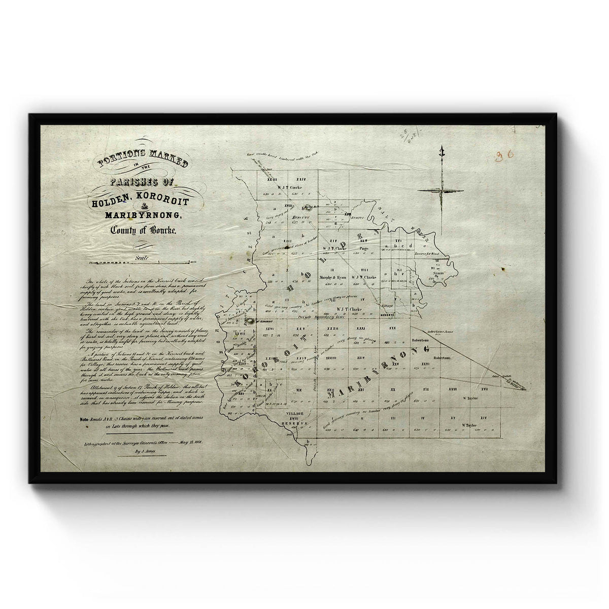 Maribyrnong, Victoria Australia Vintage Map #5 (1854) – Vintage Maps