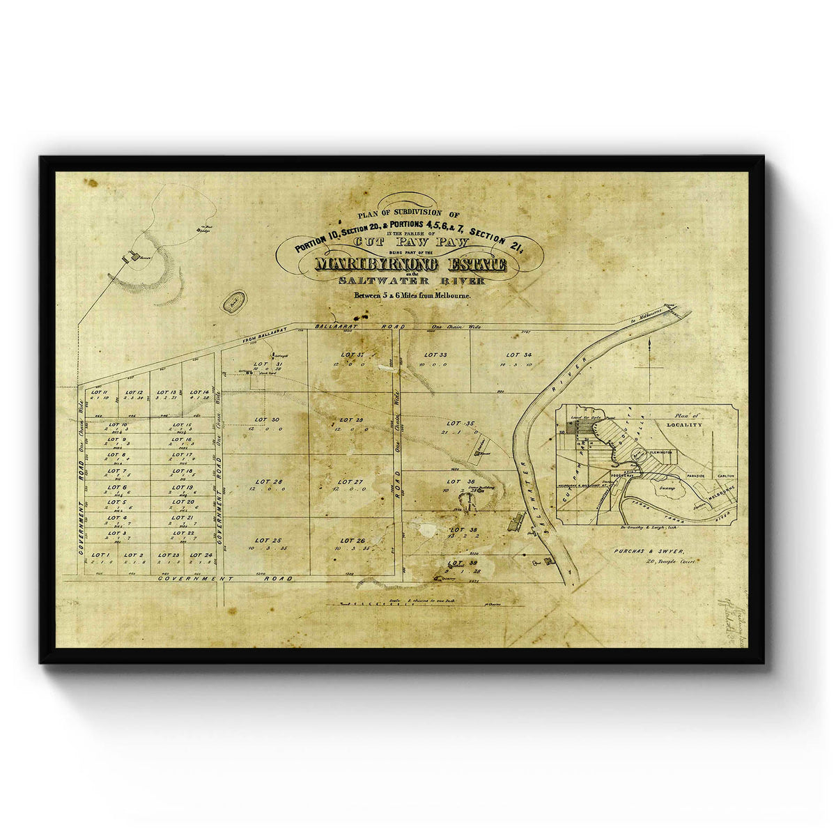 Maribyrnong, Victoria Australia Vintage Map #3 (188-?) – Vintage Maps