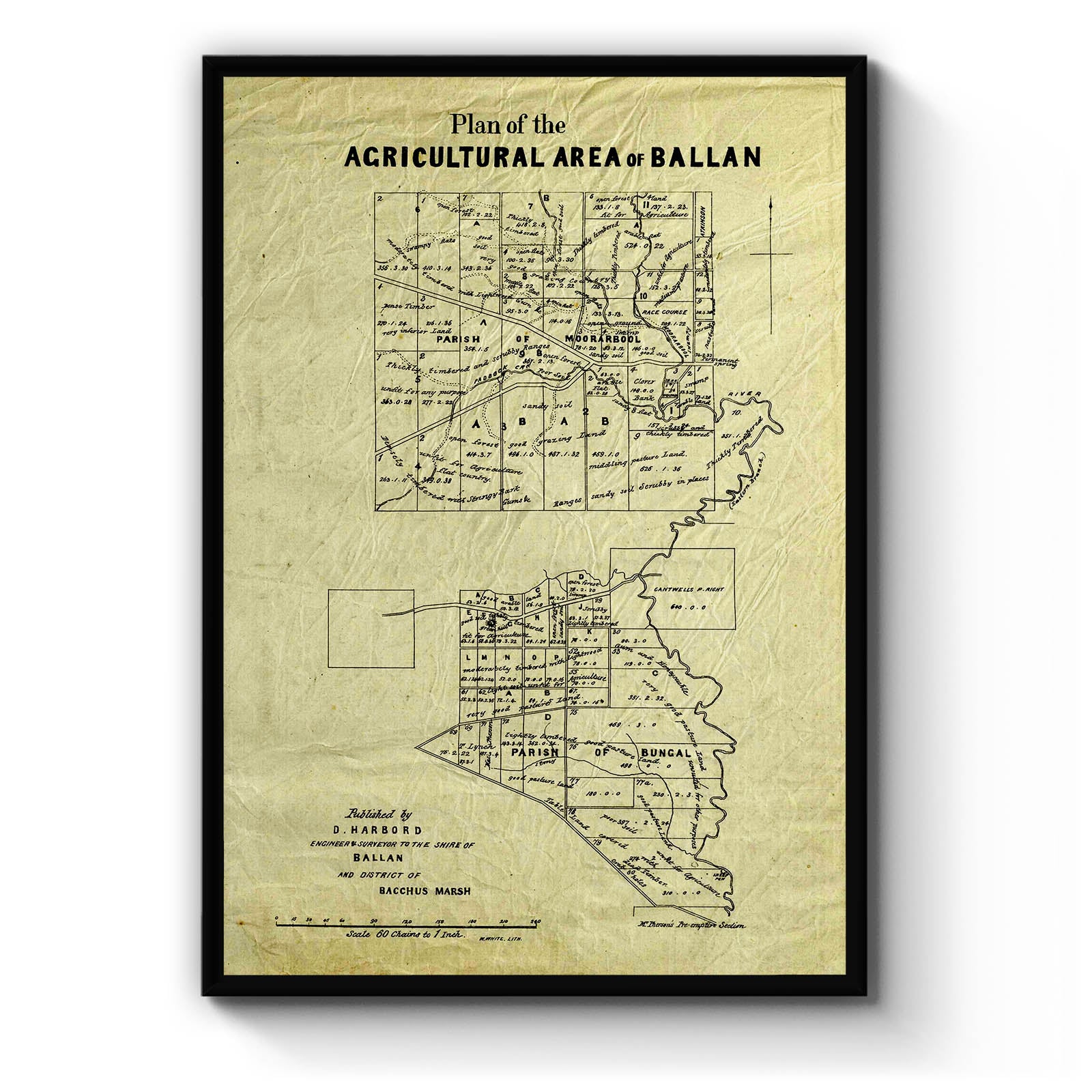 Ballan, Victoria Australia Vintage Map #4 (186-) – Vintage Maps