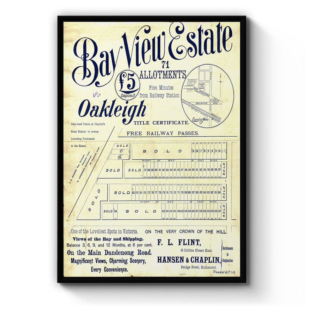 Oakleigh, Victoria Australia Vintage Map #4 (188-?) – Vintage Maps