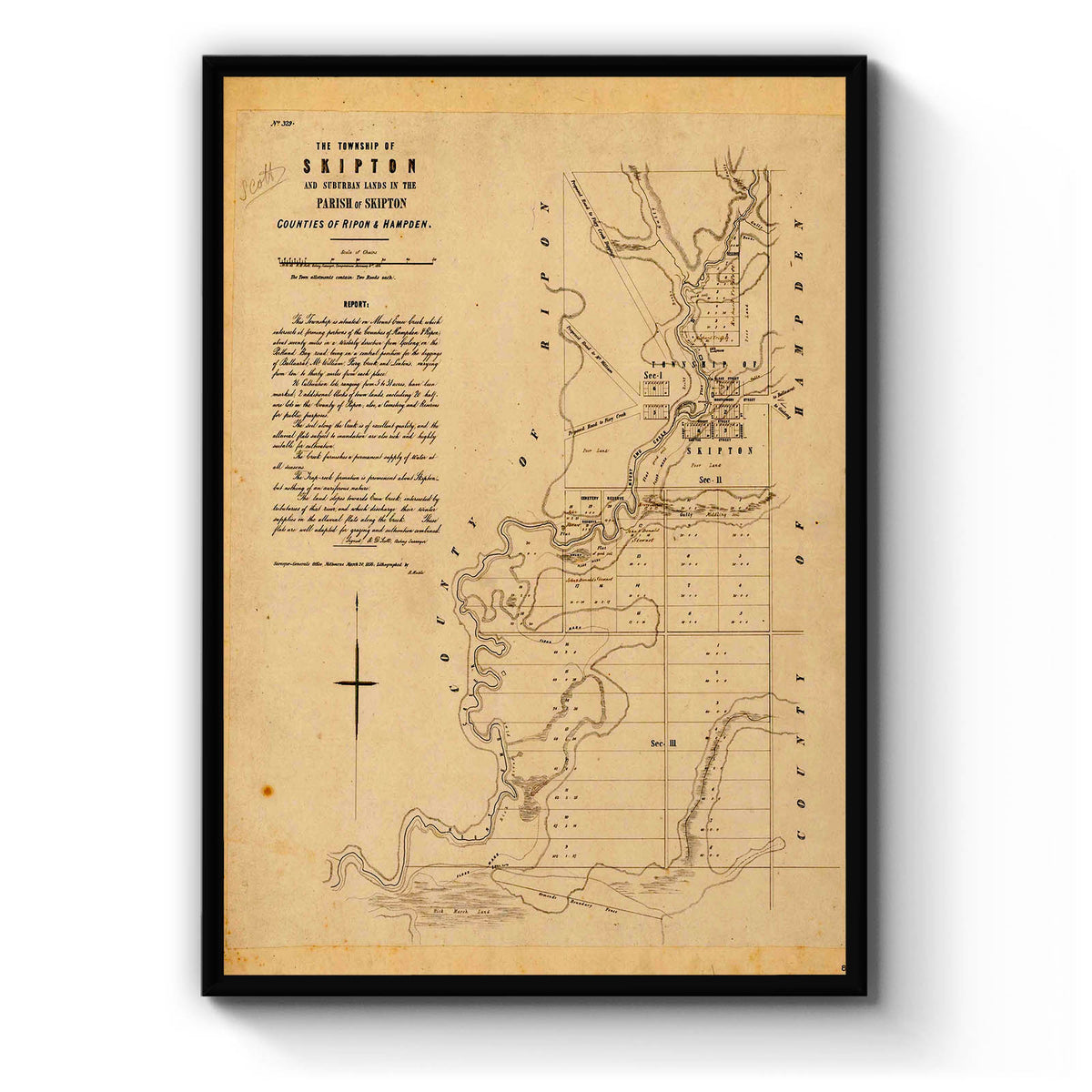 Skipton, Victoria Australia Vintage Map #4 (1856) – Vintage Maps
