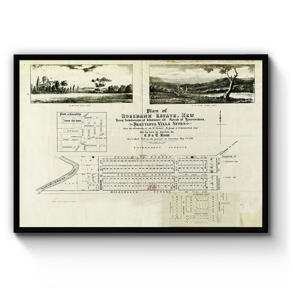 Kew, Victoria Australia Vintage Map #94 (1881) – Vintage Maps