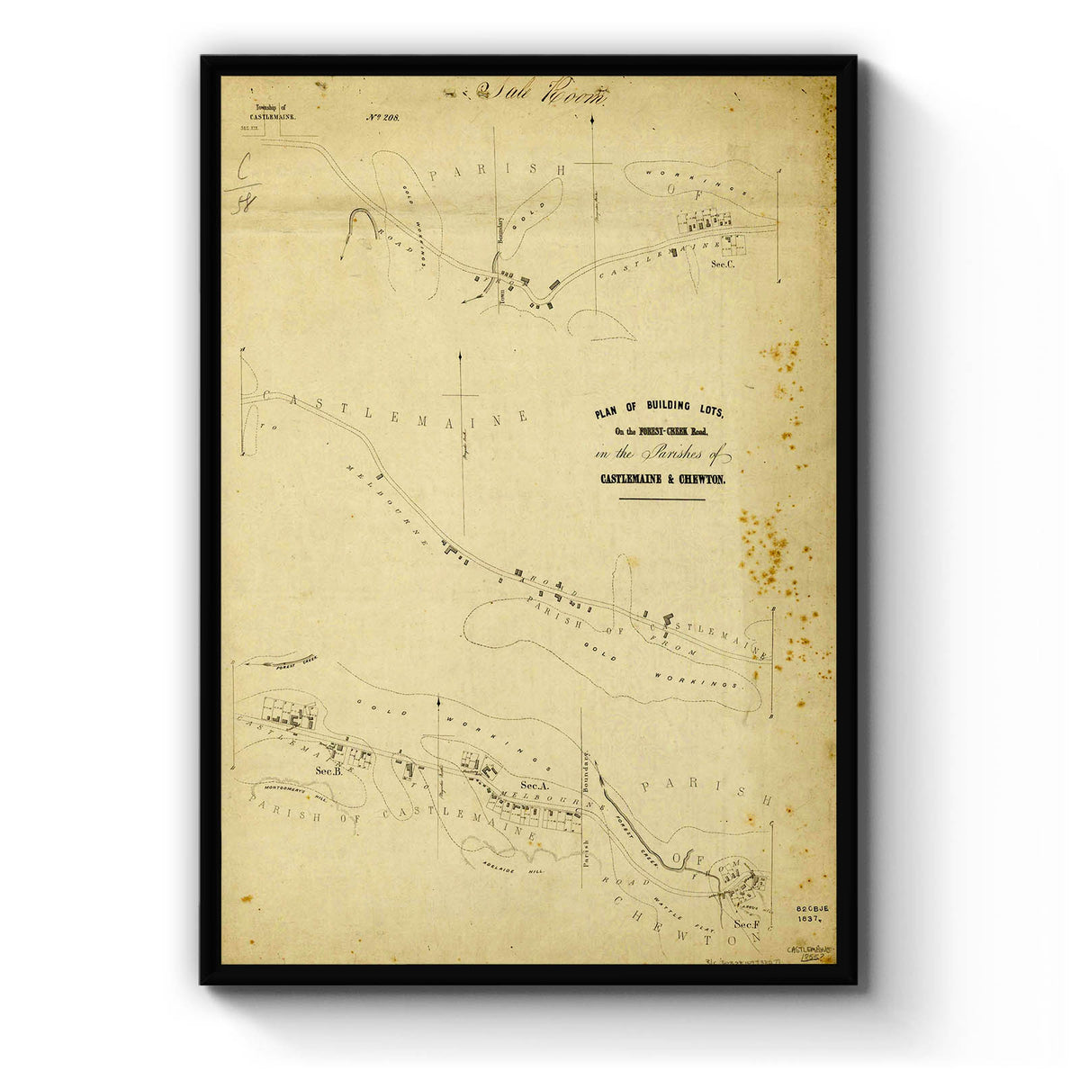 Chewton, Victoria Australia Vintage Map #7 (185-?) – Vintage Maps