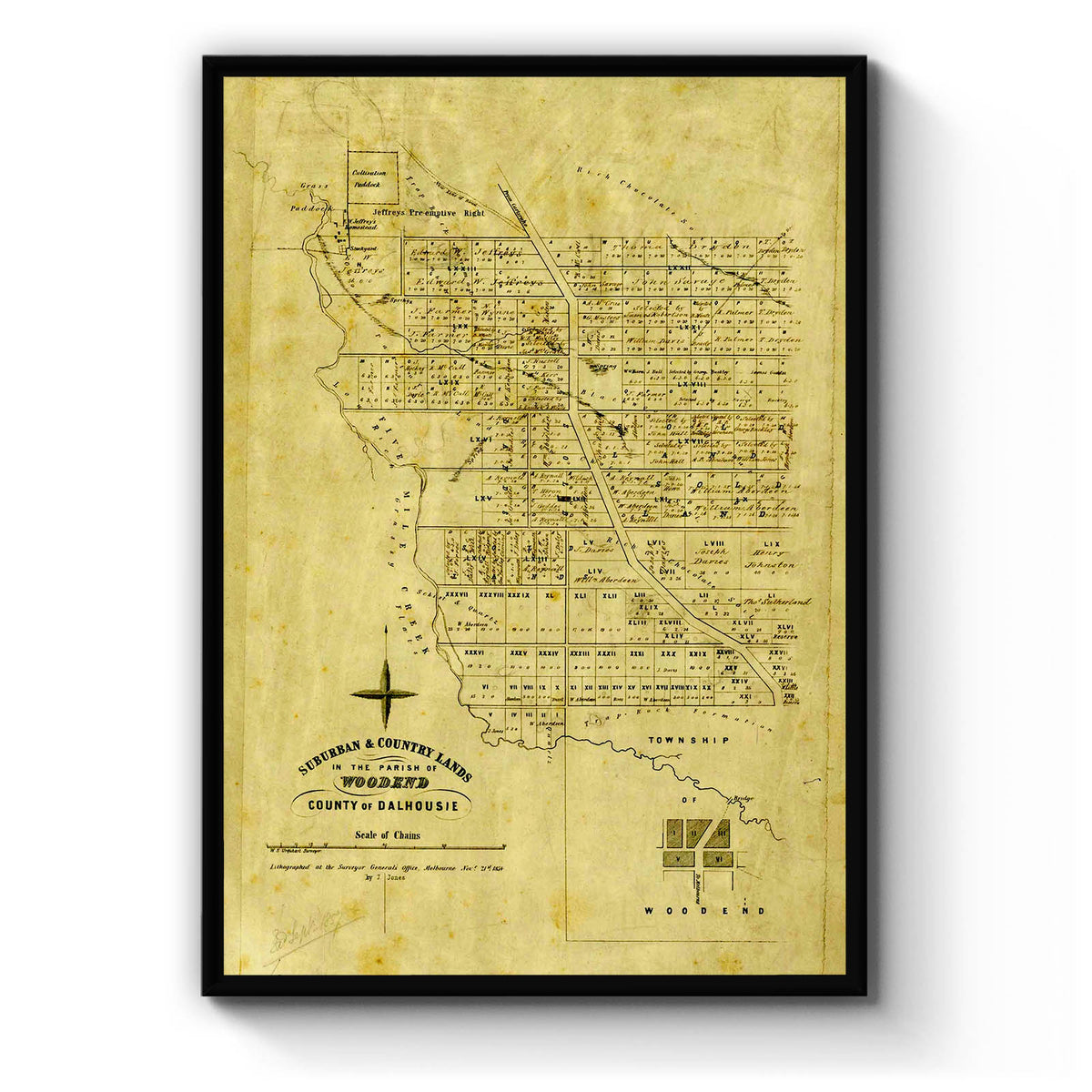 Woodend, Victoria Australia Vintage Map #6 (1854) – Vintage Maps