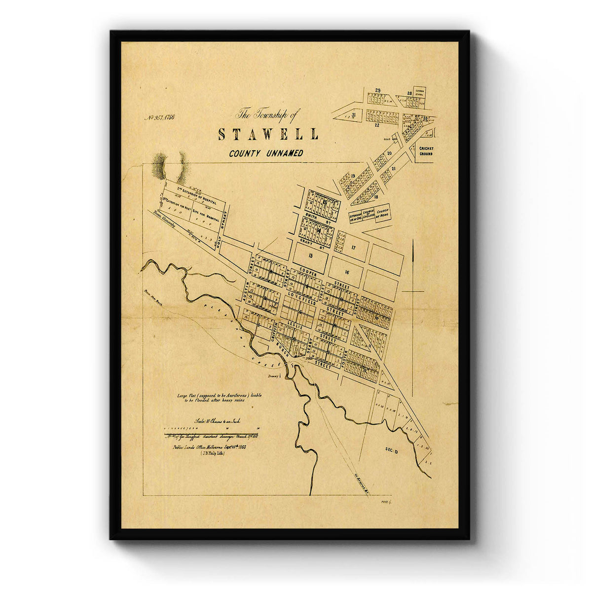 Stawell, Victoria Australia Vintage Map #1 (1863) – Vintage Maps