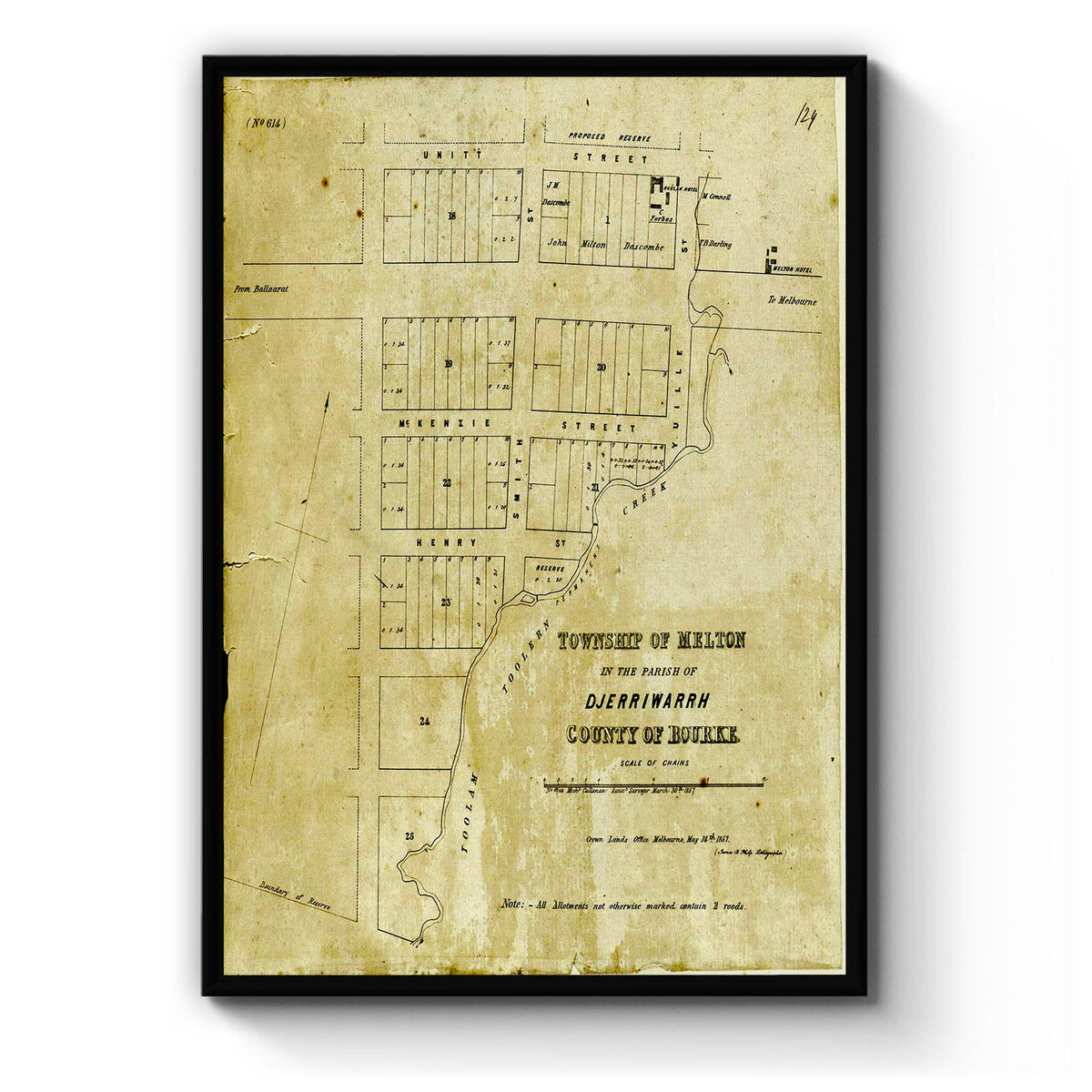 Melton, Victoria Australia Vintage Map #4 (1857) – Vintage Maps