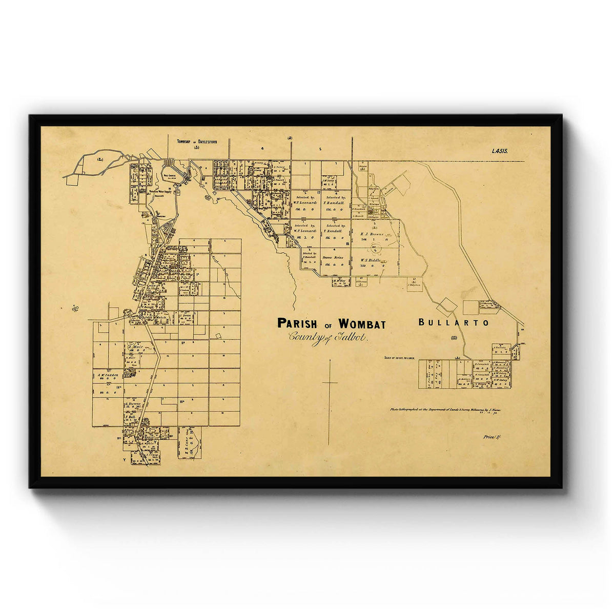 Daylesford, Victoria Australia Vintage Map #2 (1872) – Vintage Maps