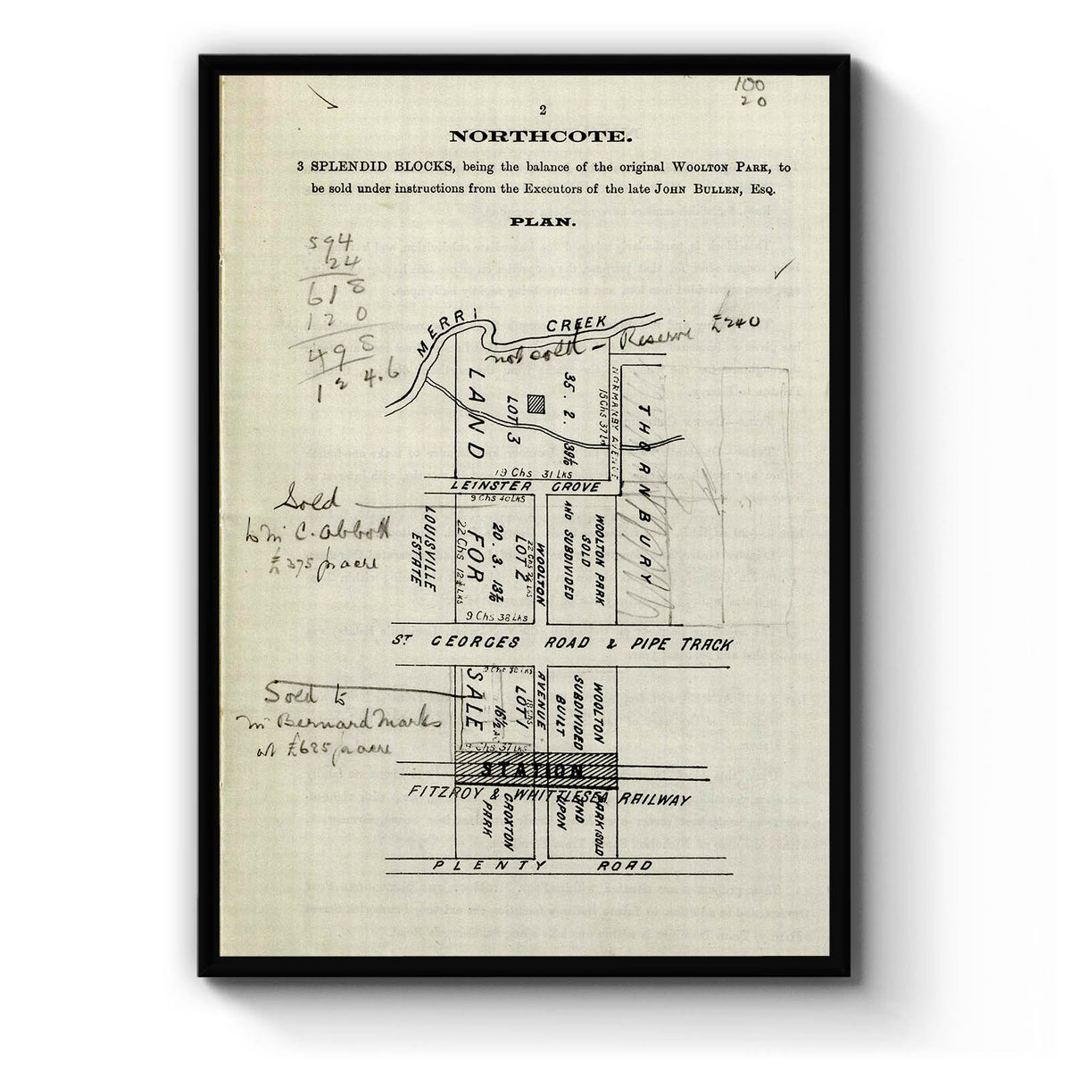 Northcote, Victoria Australia Vintage Map #48 (1887?) – Vintage Maps