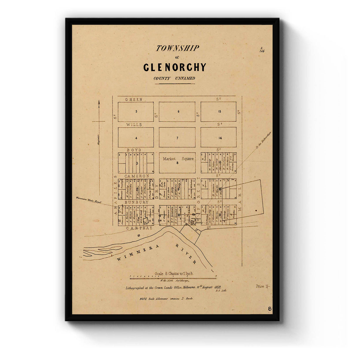 Glenorchy, Victoria Australia Vintage Map #2 (1859) – Vintage Maps